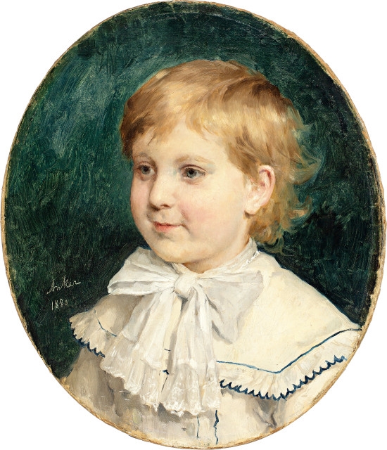 Albert Anker | Bildnis Frieda Moser (1875) | MutualArt
