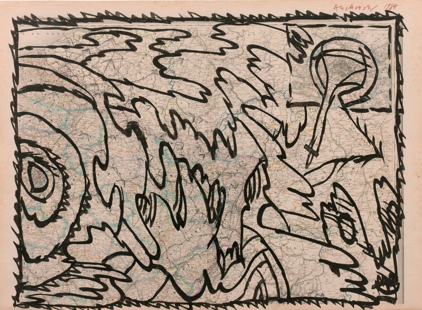 Pierre Alechinsky | Frontière franco (1984) | MutualArt