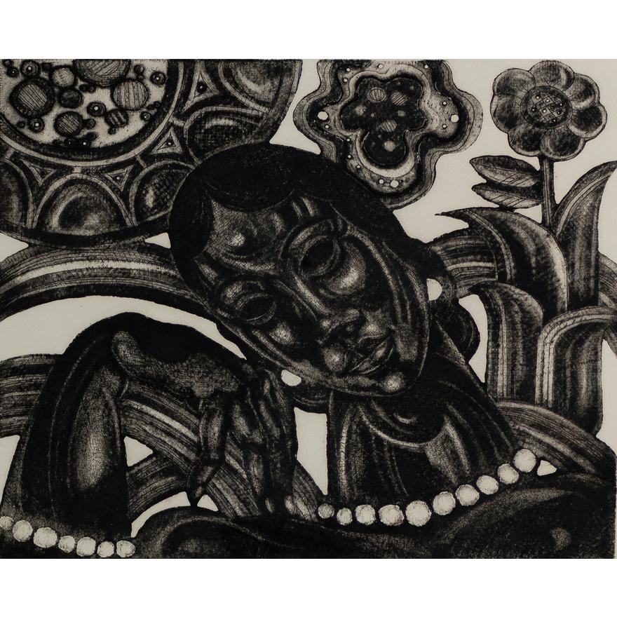 Eldzier Cortor | Lady (1990) | MutualArt