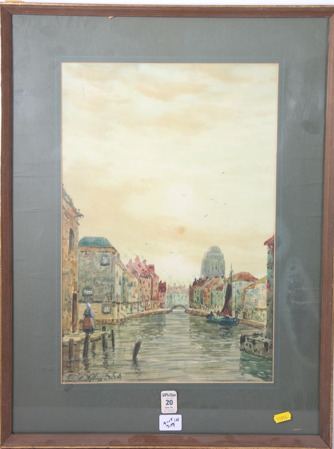 John Hamilton Glass | Two works, 'Evening on the Canal North Holland ...