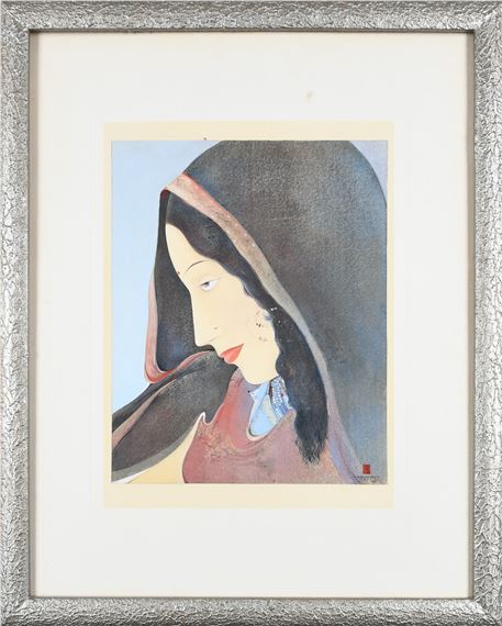 Manishi Dey | Portrait of a woman wearing a white headscarf; Portrait ...
