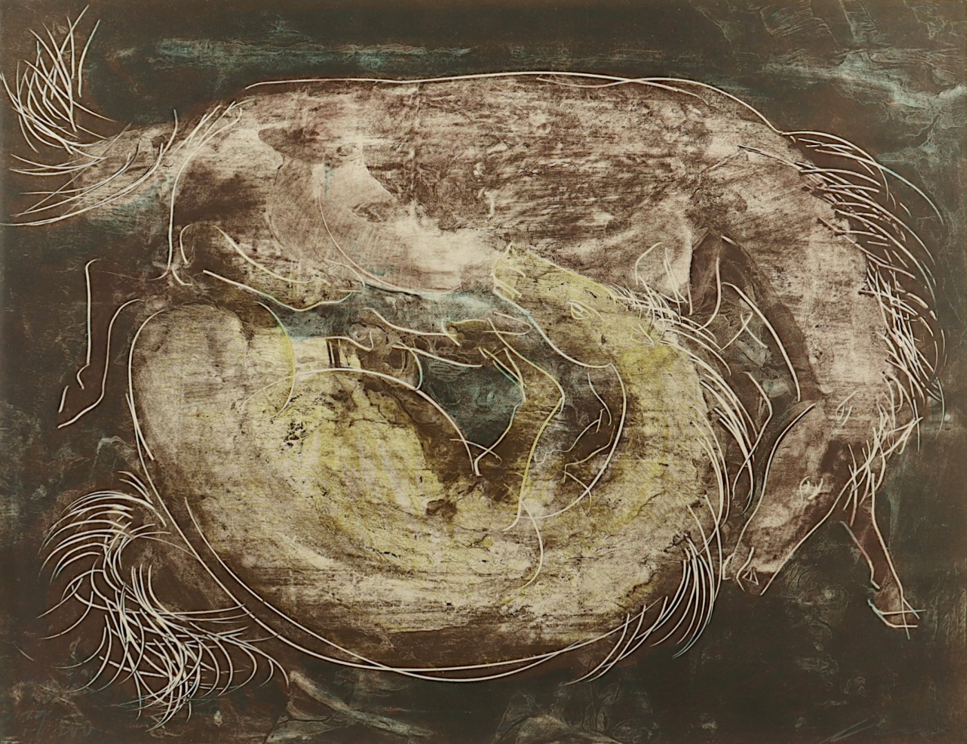 Hans Erni | Zwei Pferde | MutualArt