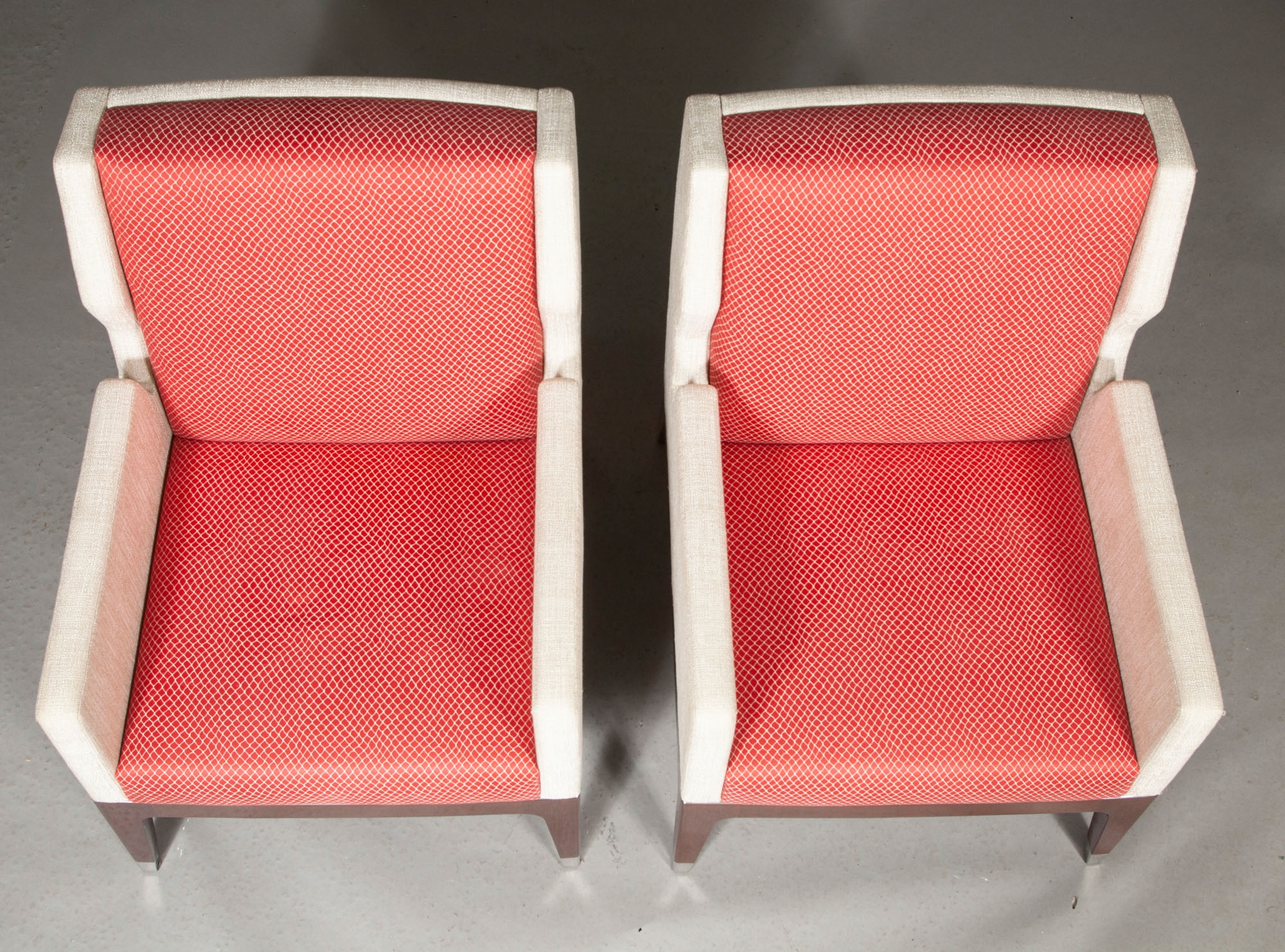 Frank Pollaro | Pair of Frank Pollaro Upholstered Chromed Metal ...