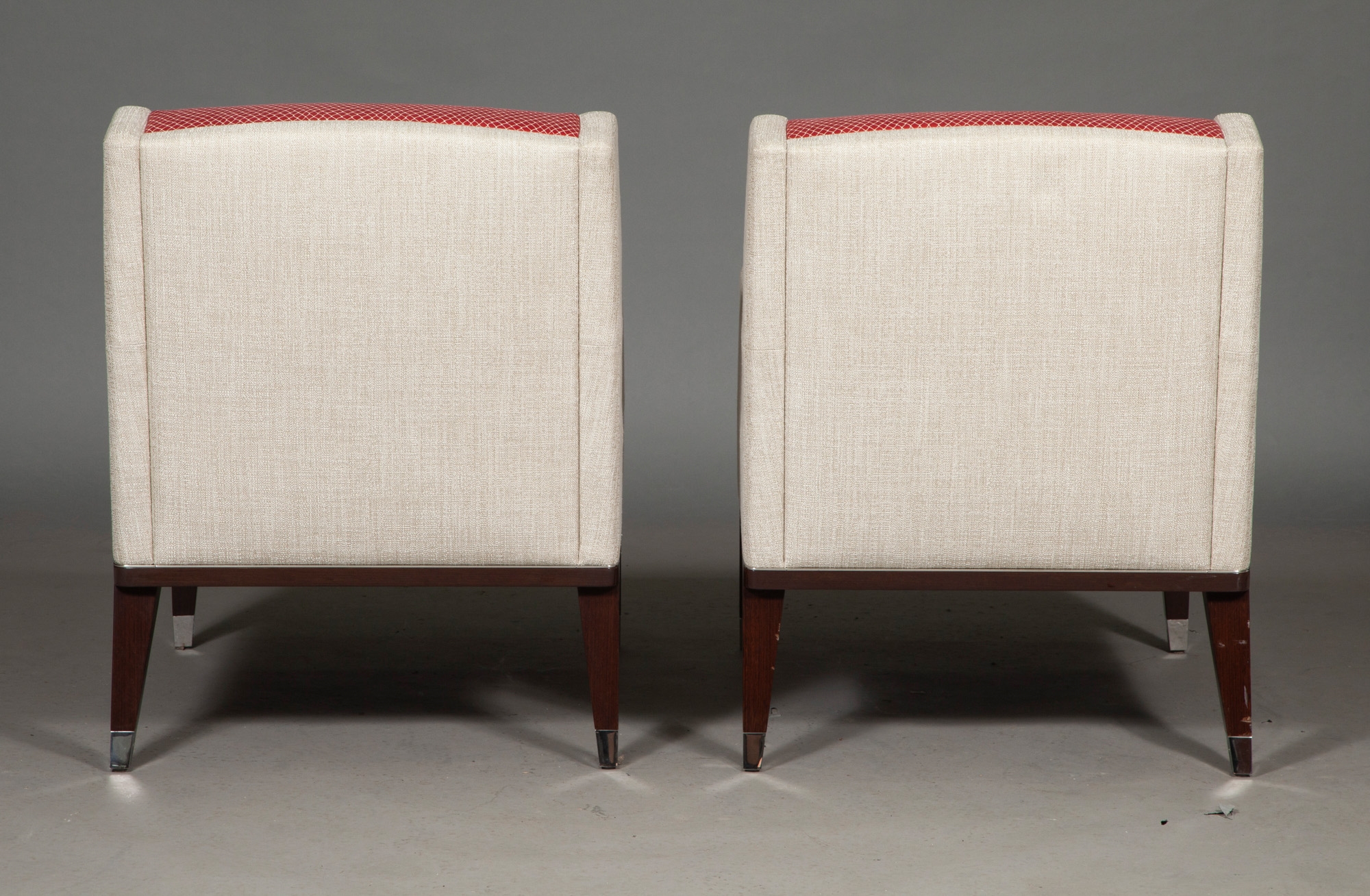 Frank Pollaro | Pair of Frank Pollaro Upholstered Chromed Metal ...