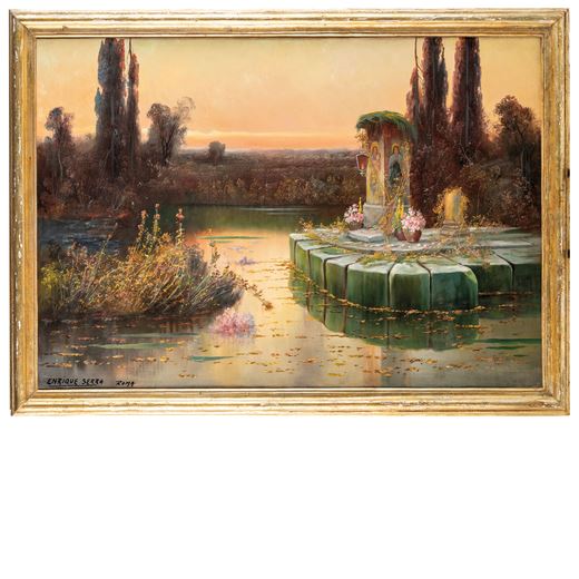 Enrique Serra y Auque | Tramonto sulle paludi Pontine | MutualArt