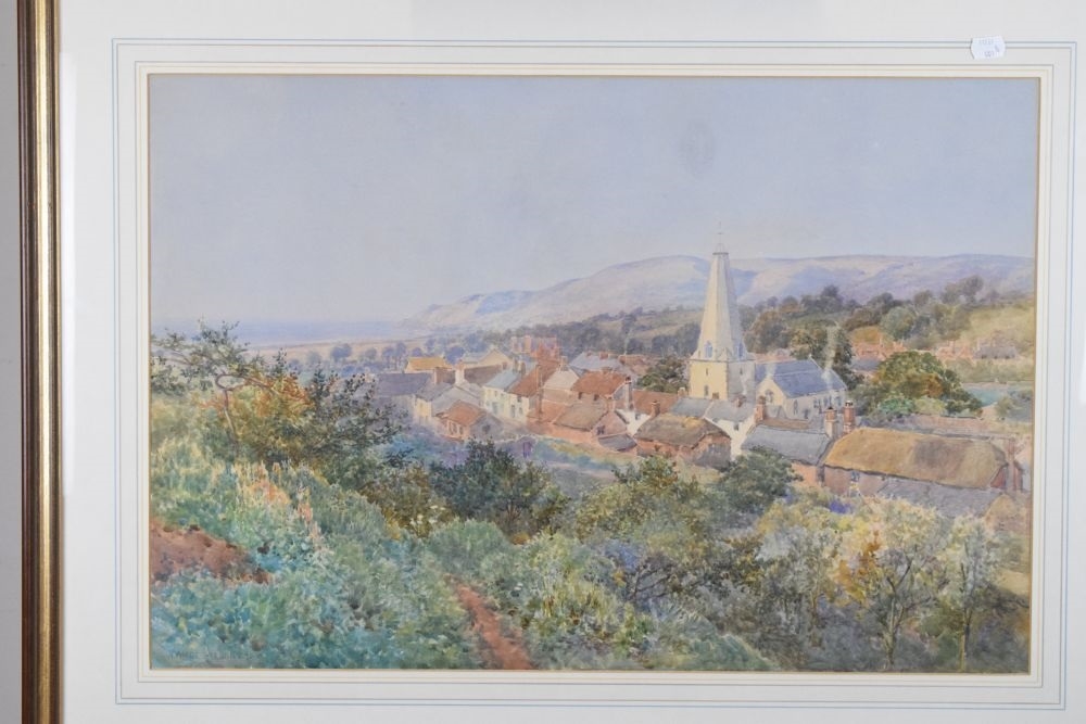 Arthur Wilde Parsons | - Watercolour - Rural landscape with St ...
