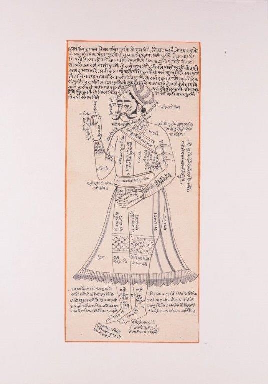 Indian School, 20th Century | A tantric drawing of a male depicting the ...