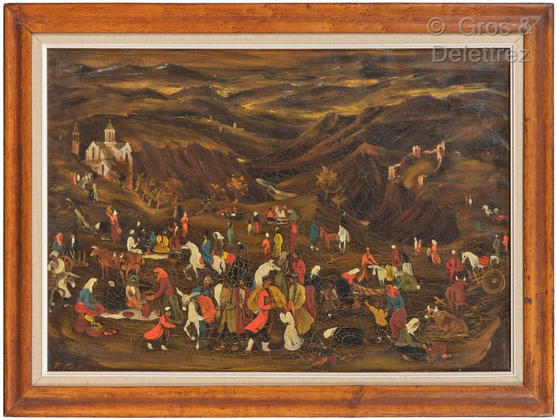 Félix Varla | Market scene in the Caucasus (1926) | MutualArt