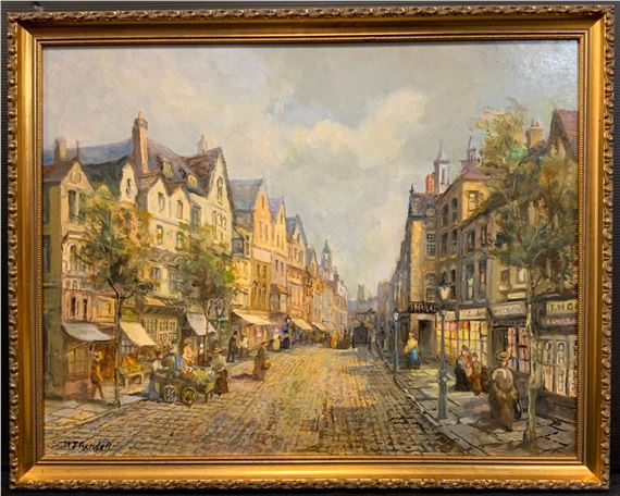 M. J. Rendell | A busy street view | MutualArt