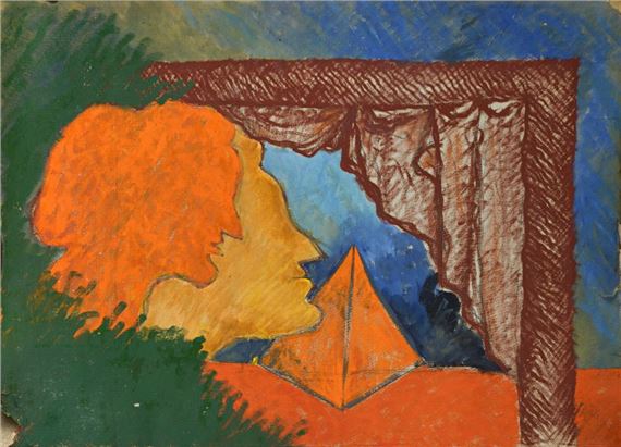 Yorgos Nikas | Untitled - Composition with profile and ribbon. (1982 ...