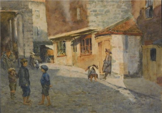 Albert George Stevens | Street scene (1906) | MutualArt