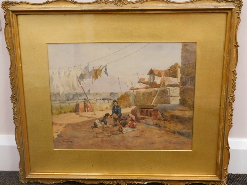 Albert George Stevens | Children playing on a street before washing ...