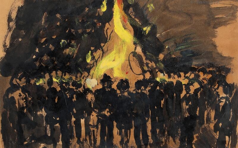 Ib Eisner | Bonfire at Midsummer | MutualArt