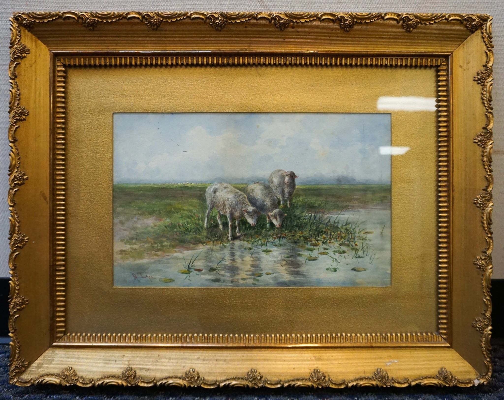 Hugo Anton Fisher | Sheep Watering | MutualArt