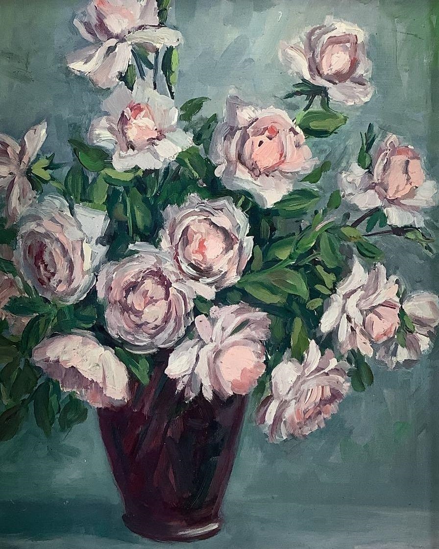 Mildred S. Gehman | Table top still life of vase of flowers | MutualArt