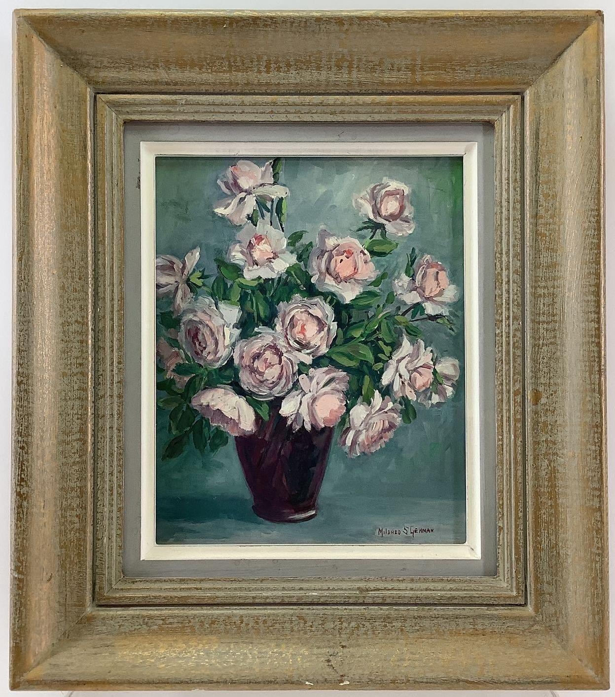 Mildred S. Gehman | Table top still life of vase of flowers | MutualArt