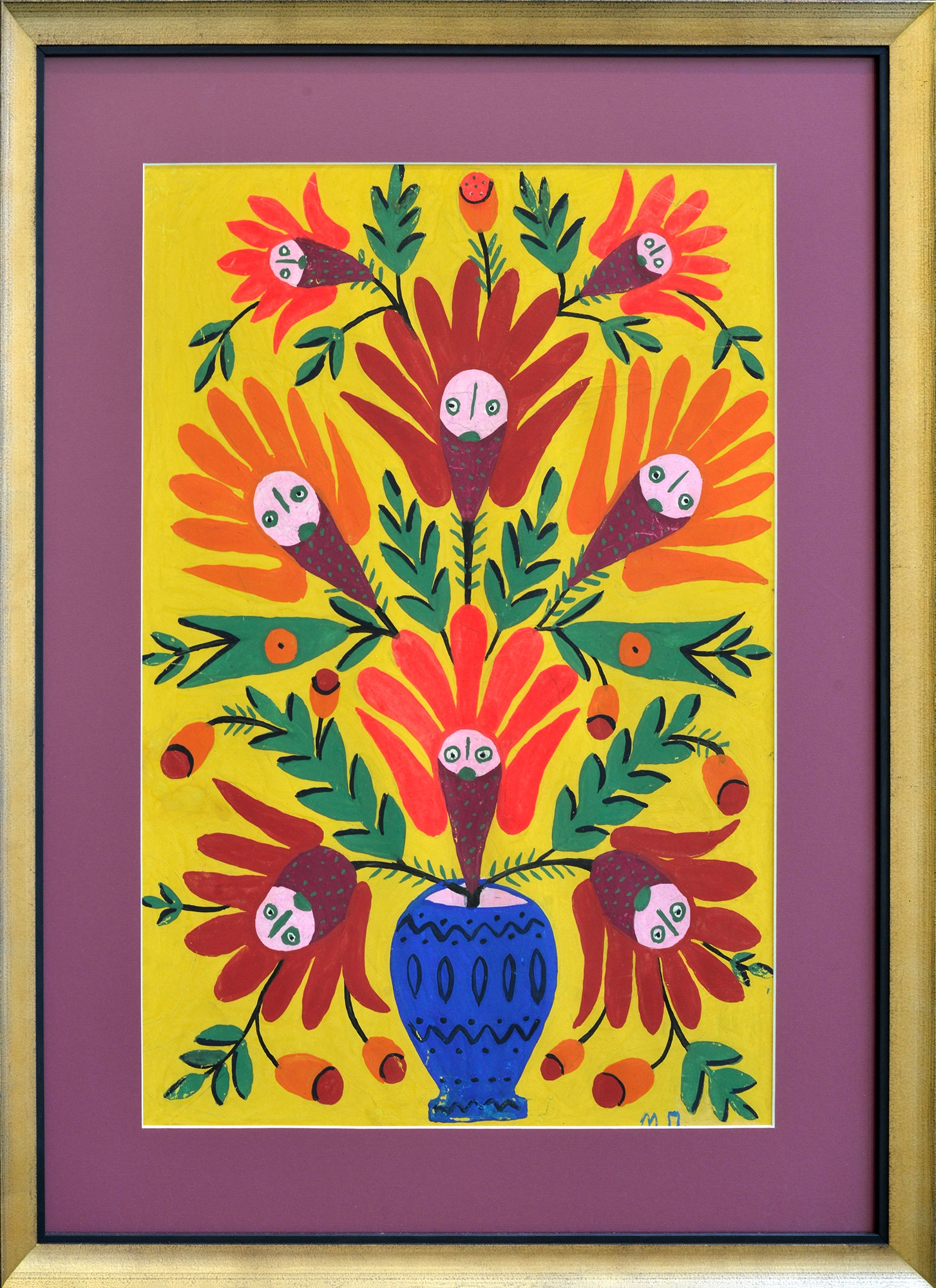 Maria Prymachenko | Blue-eyed Flowers, 1988 (1988) | MutualArt