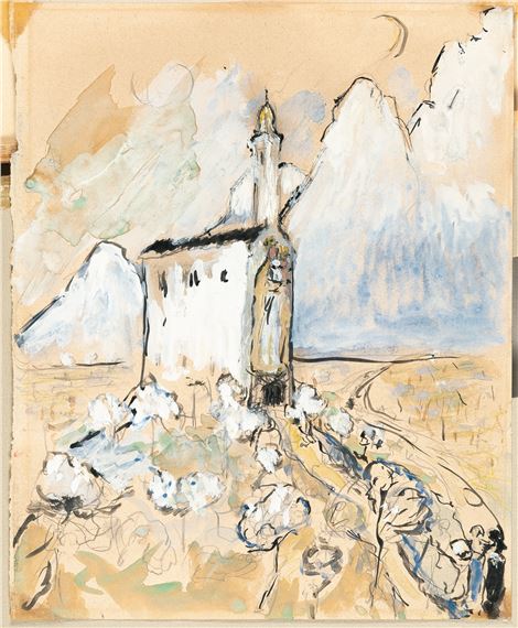 Marianne von Werefkin | Church in a Mountain Landscape (1920) | MutualArt