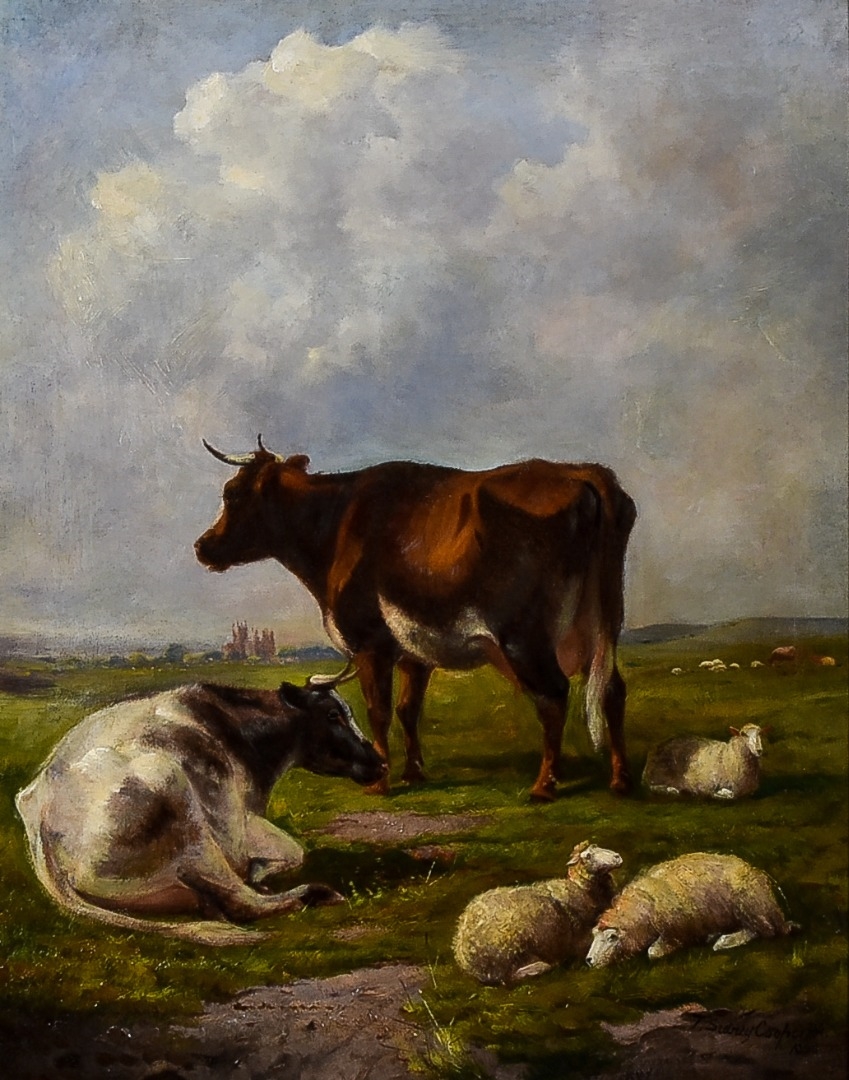 Thomas Sidney Cooper | Cattle at Pasture - two cattle and three ...