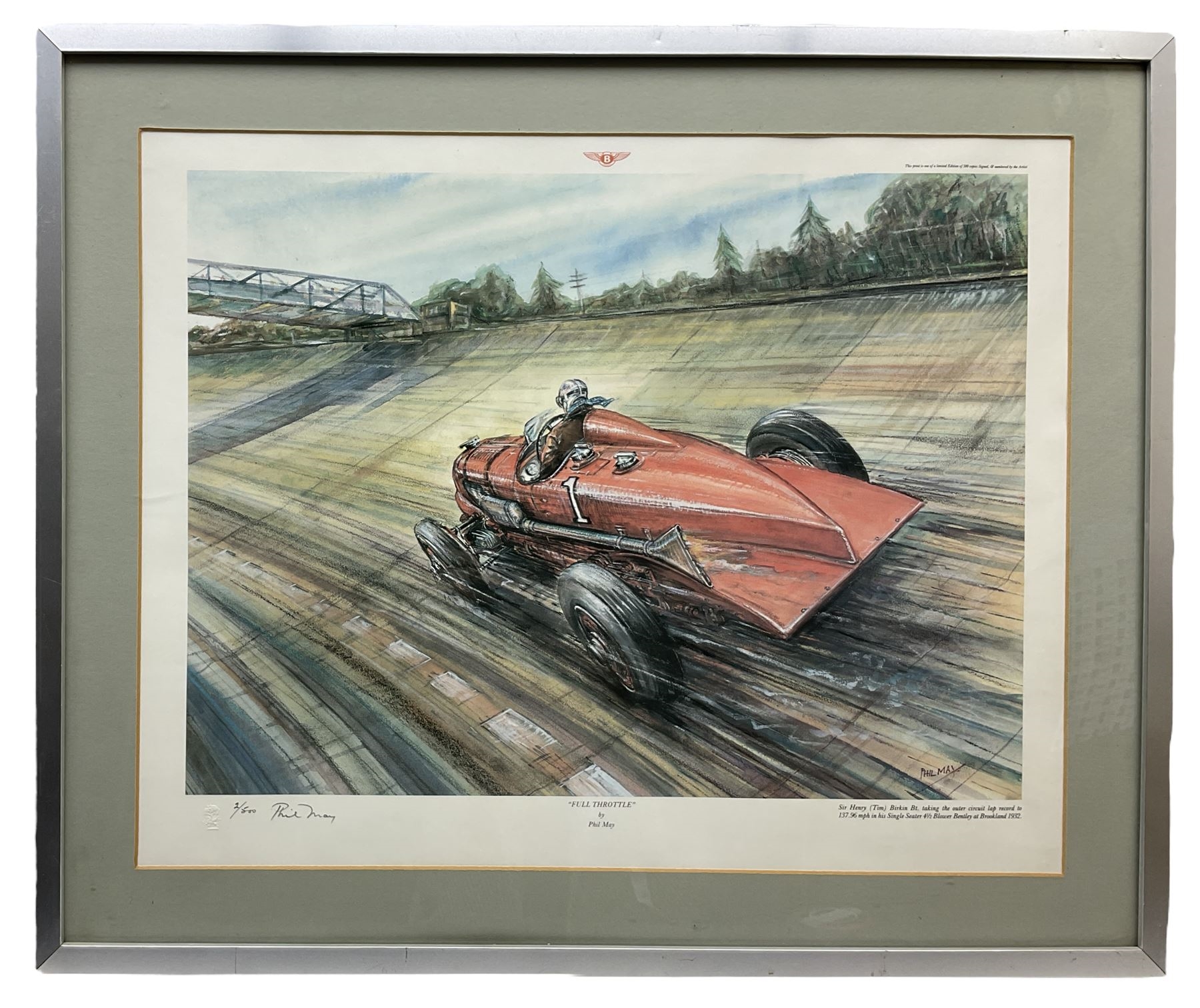 Phil May | 'Full Throttle' depicting Sir Henry (Tim) Birkin BT taking ...