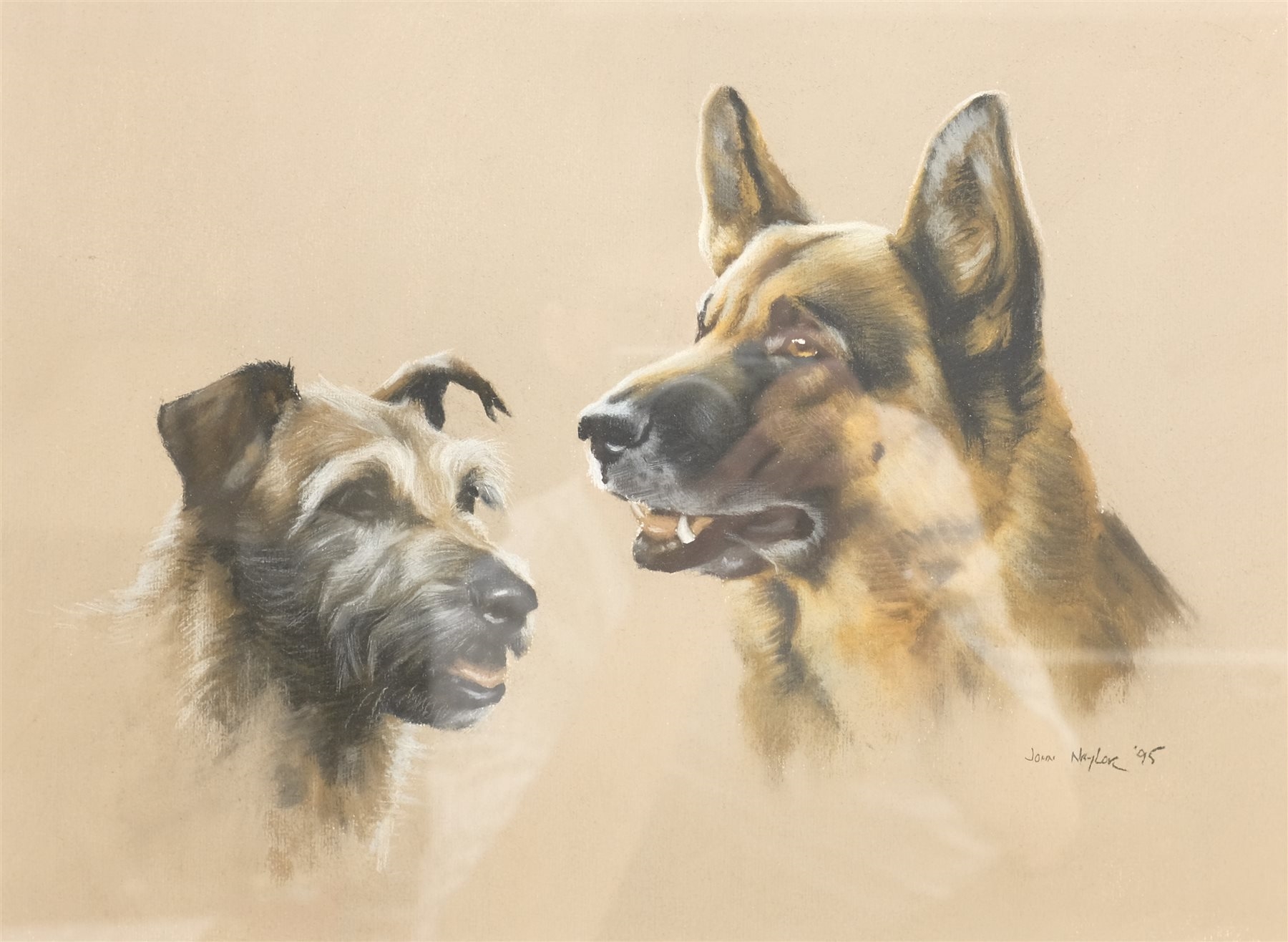 John Naylor | Portrait of Two Dogs (1995) | MutualArt