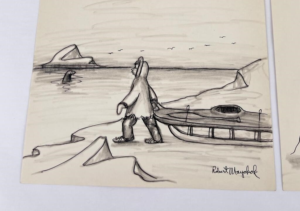 Robert Mayokok | Alaskan Inuit Eskimo Drawings | MutualArt