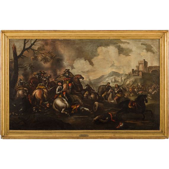 Matteo Stom | Battaglia con soldati a cavallo e castello sullo sfondo ...