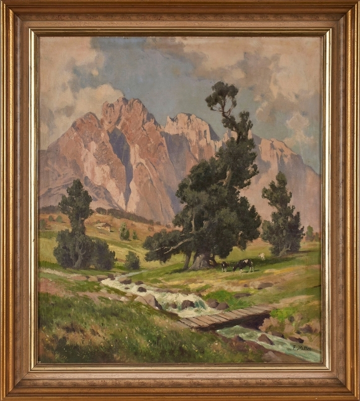 F. Haller | Grödenertal mit Geislerspitzen (1950) | MutualArt