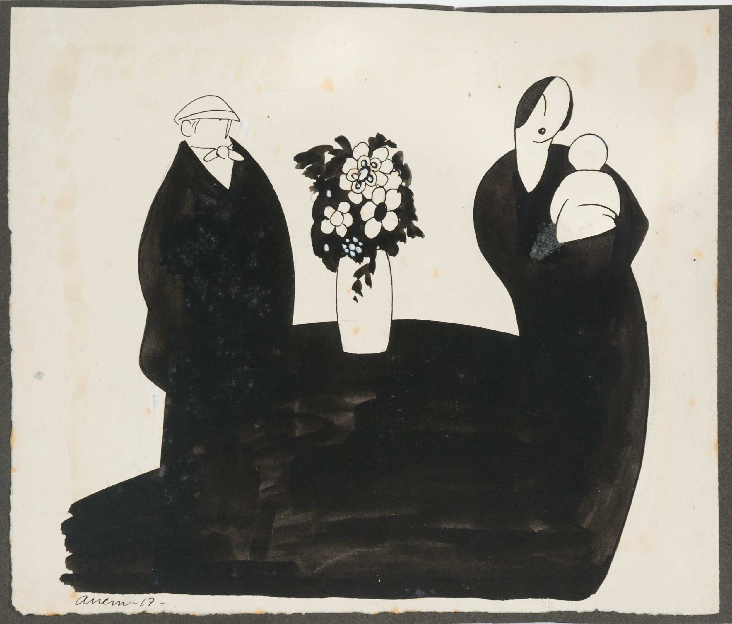 Lluís Elias i Bracons | Couple with a baby (1917) | MutualArt