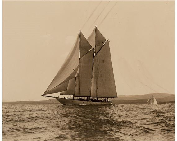 Edwin Levick | Schooner off the Coast (Circa 1920s) | MutualArt