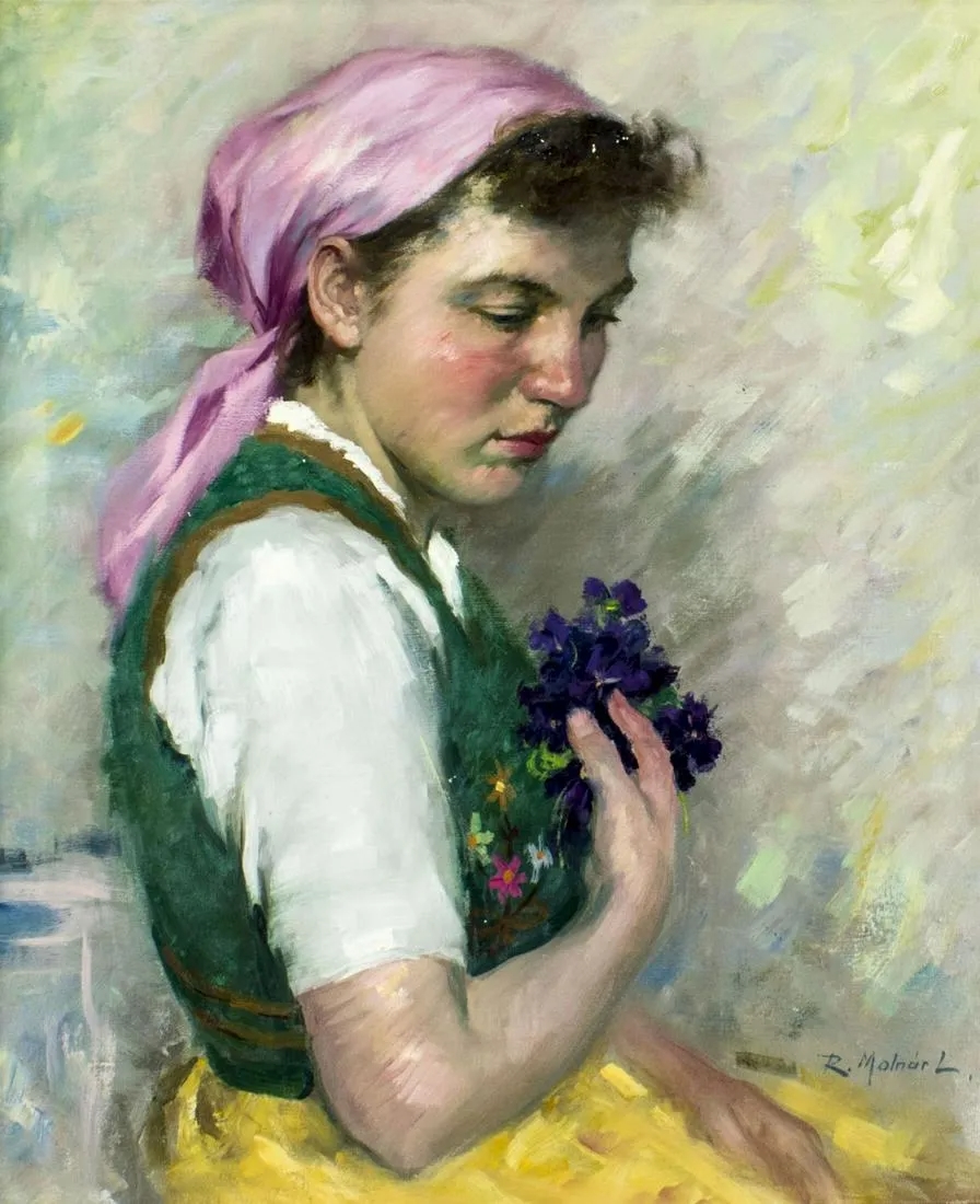 Róza Molnár | Woman with Flowers | MutualArt