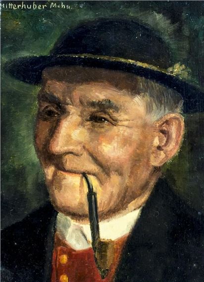German School, 20th Century | Portrait of Man with Pipe | MutualArt