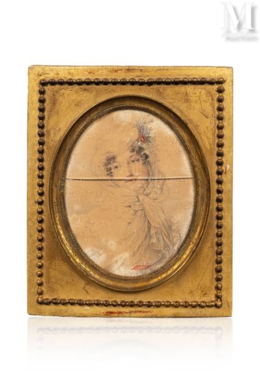 Jean Baptiste Isabey | Portrait miniature ovale de la maréchale Lannes ...