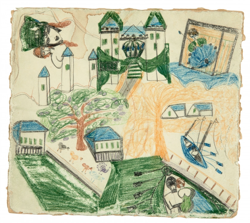 Aloïse Corbaz | Couple et fauteuil vide | MutualArt