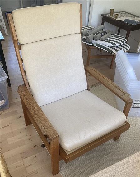 Leif Alring | An oak wood resting chair with tipping back | MutualArt