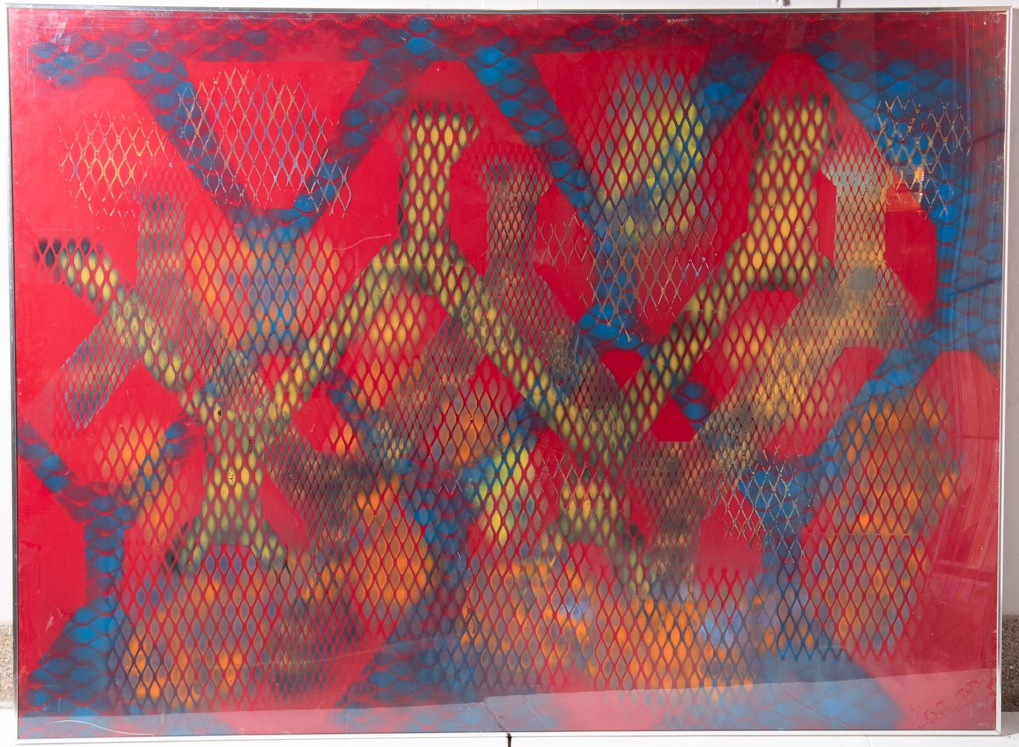 James Beckemeyer | Untitled Grid Stencil Painting | MutualArt