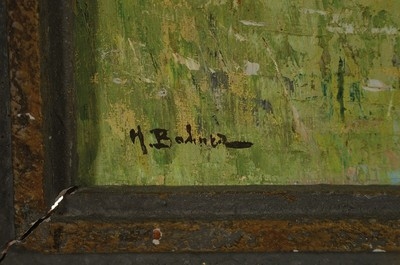 Hermann Bahner | Forest path with wood collectors | MutualArt