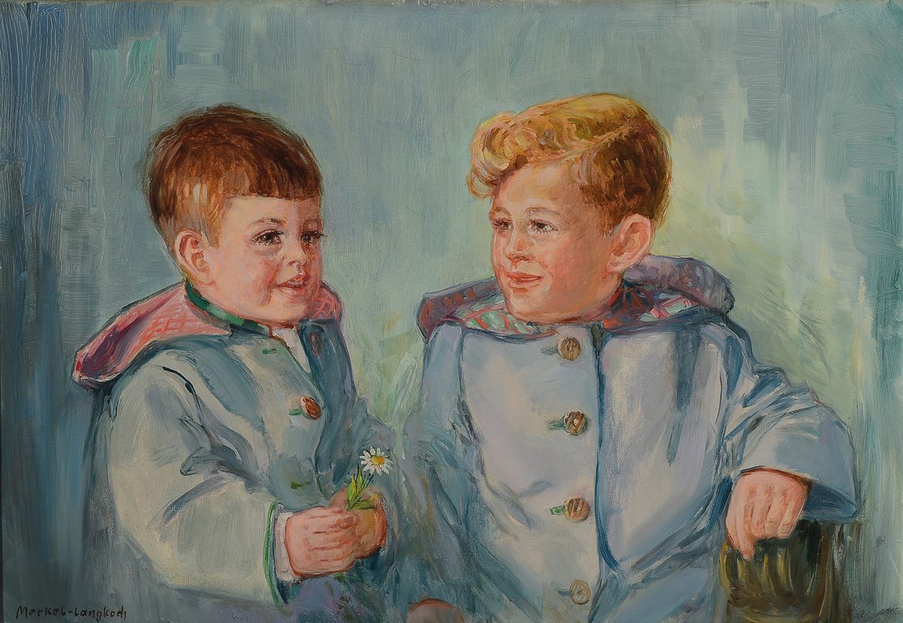 Adolf Merkel-Langkoch | Two children | MutualArt