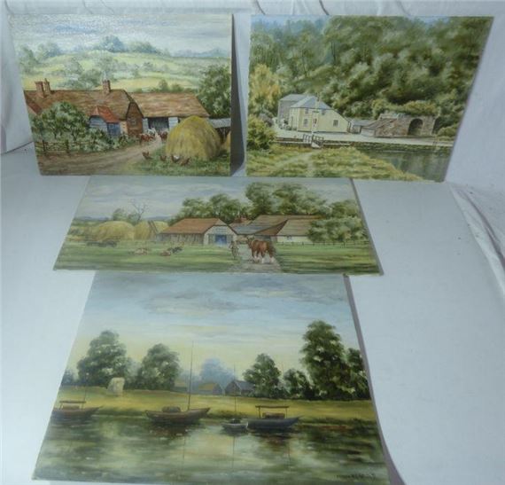 Hugh Penfold | Sussex farm scene x 2, looking west from Bosham Sussex ...