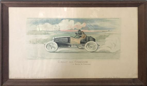 Emile Sevelinge | Circuit des Ardennes. Baron de Crawhez on a Panhard ...