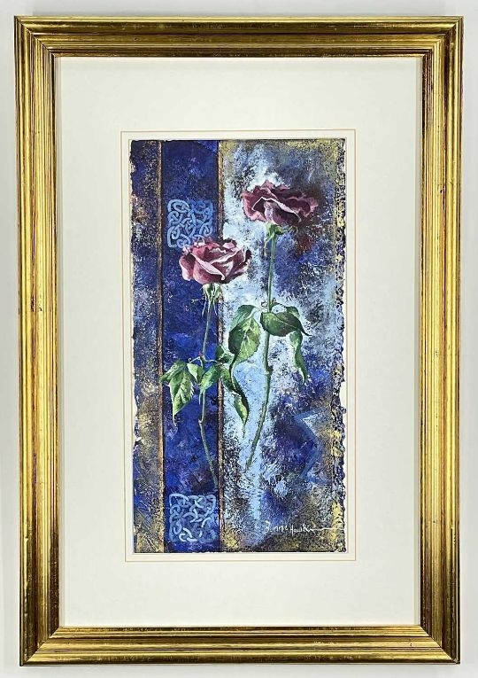 Bonnie Helen Hawkins | Harmony, two roses and celtic knots | MutualArt