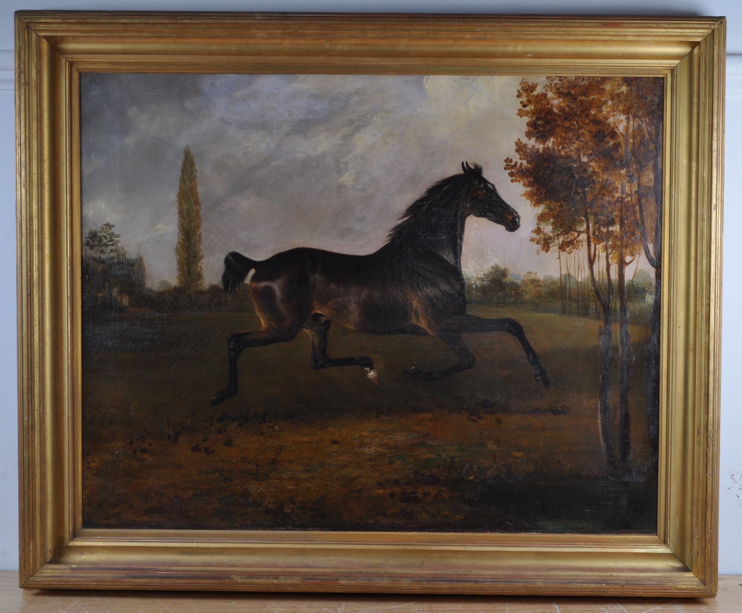 Henry Calvert | - Bay horse trotting in a landscape (1840) | MutualArt