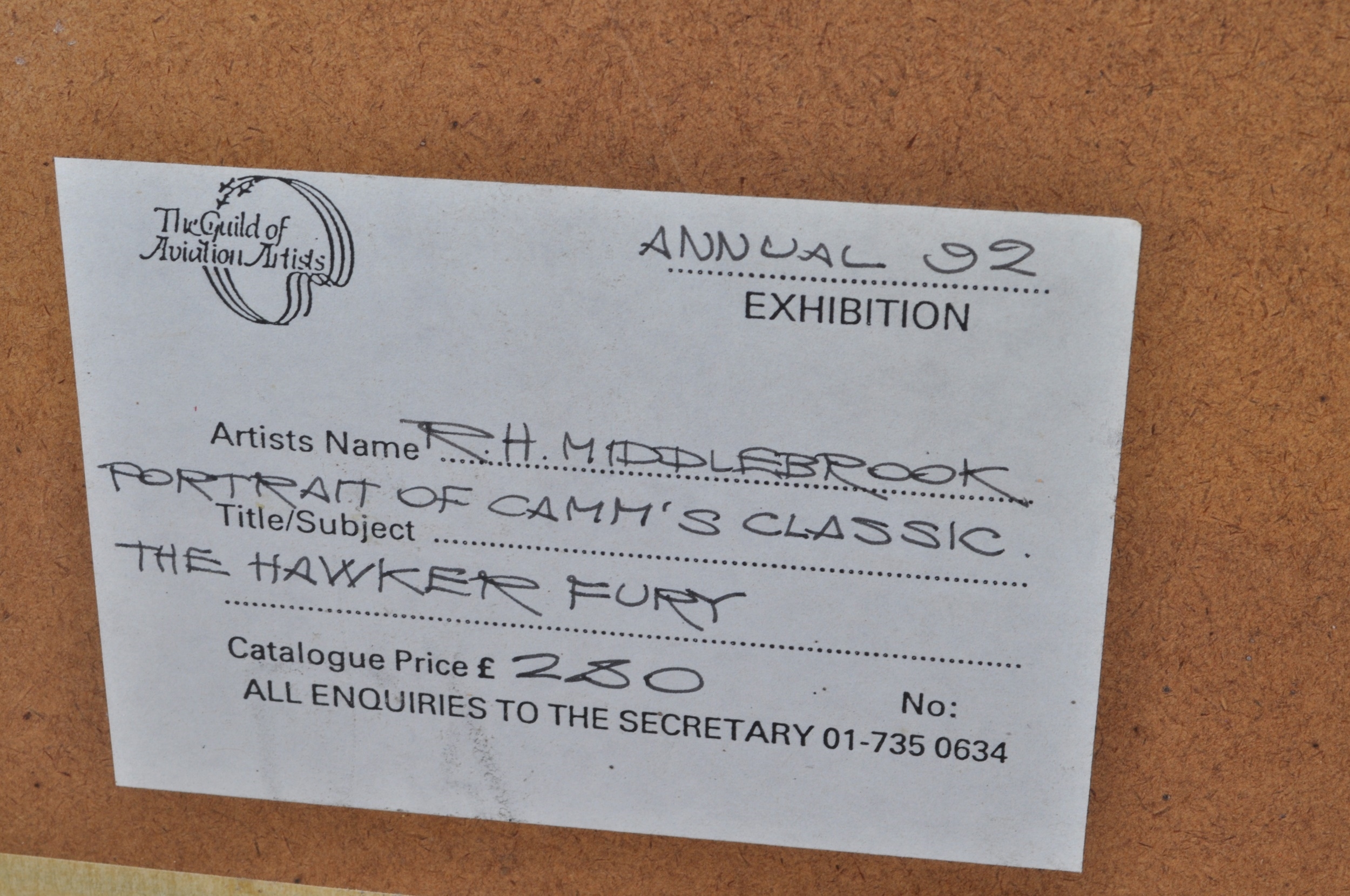 Roger H. Middlebrook | - Portrait of Camm's Classic The Hawker Fury ...