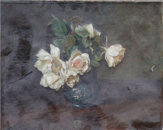 Henry Daniel | Still life of white roses | MutualArt