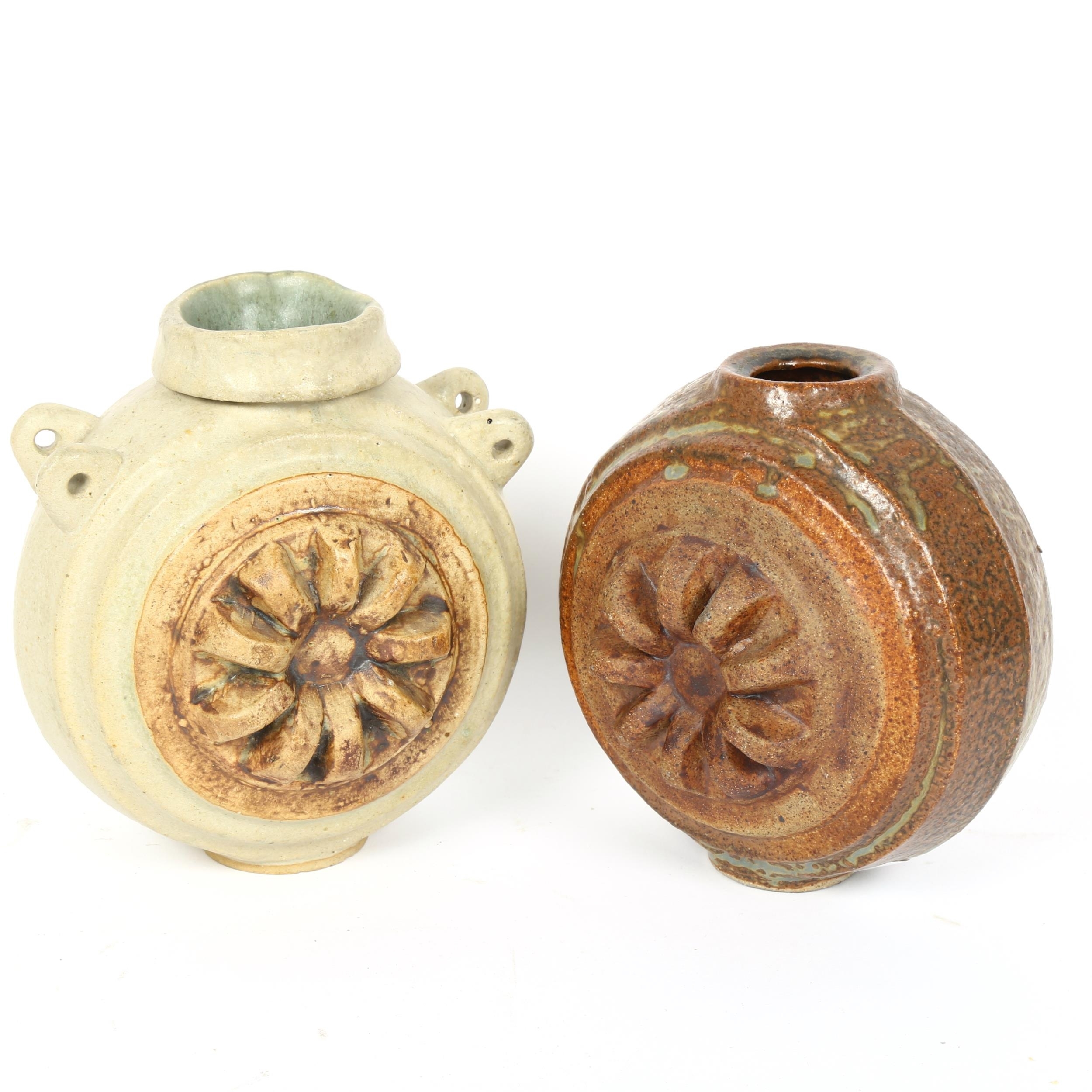 Bernard Rooke | 2 x 1970s brutalist Studio pottery vases | MutualArt