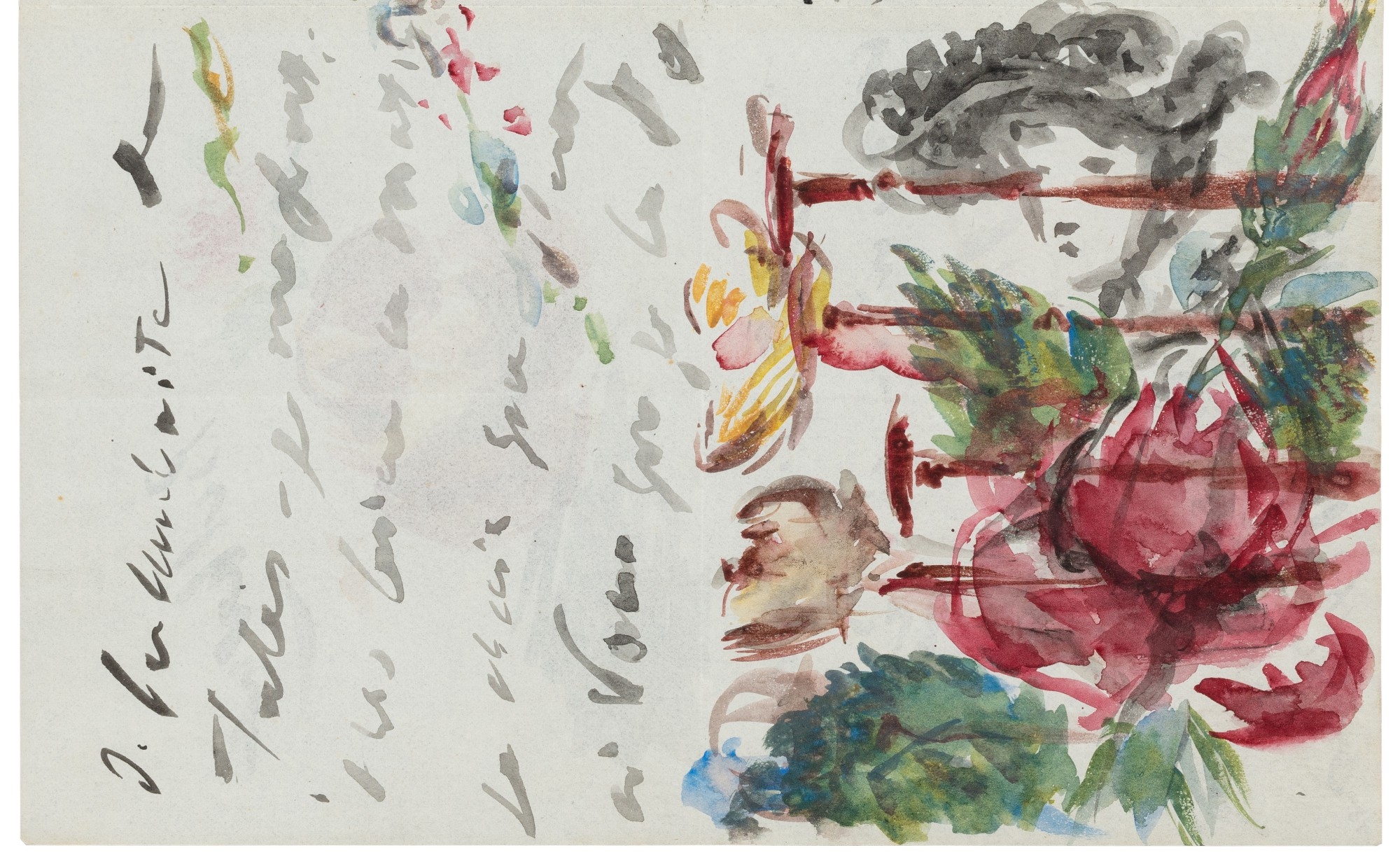 Édouard Manet | Lettre autographe illustrée à Mme Jules Guillemet ...