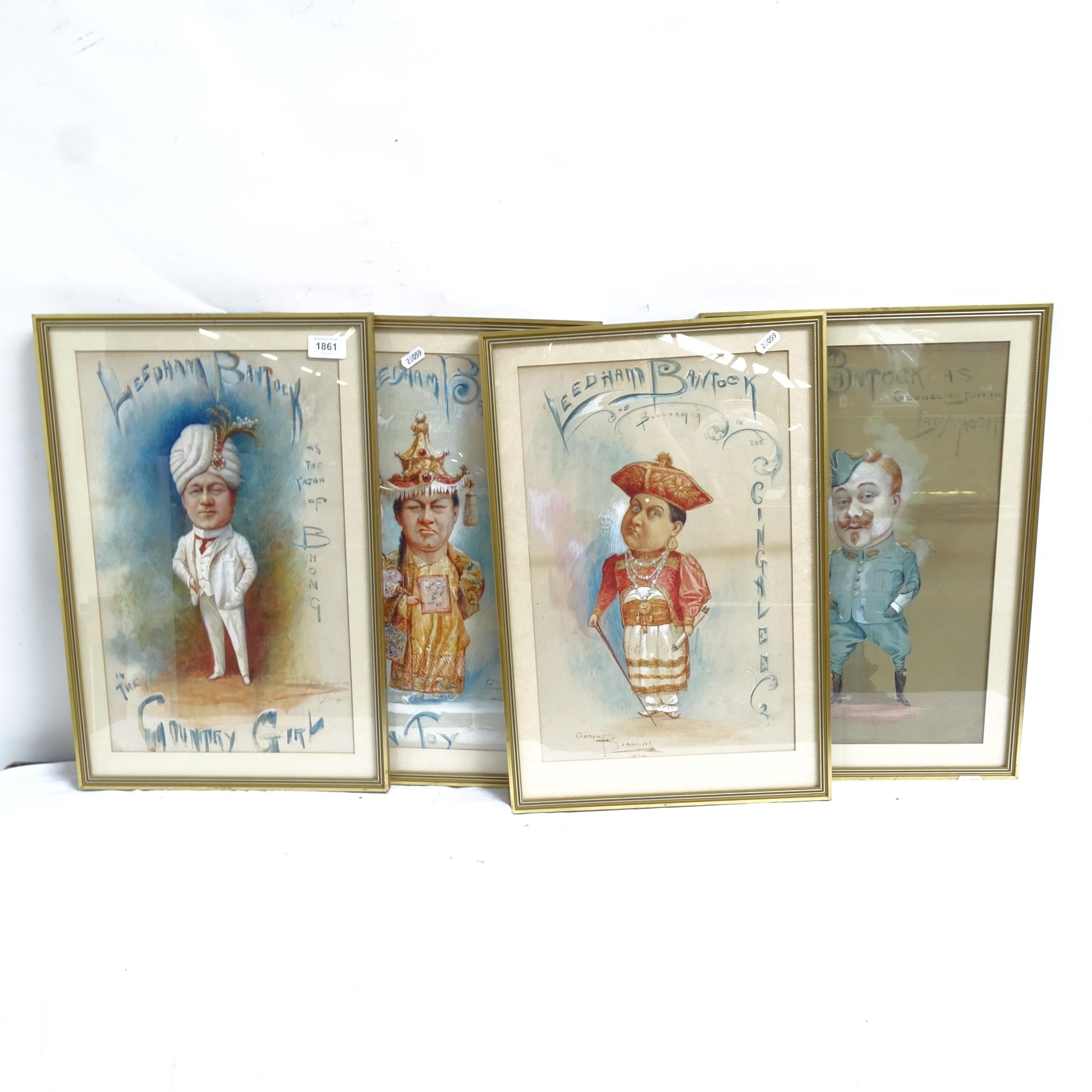 Cecil Bianchi | set of 4 illustration caricatures depicting Leedham ...