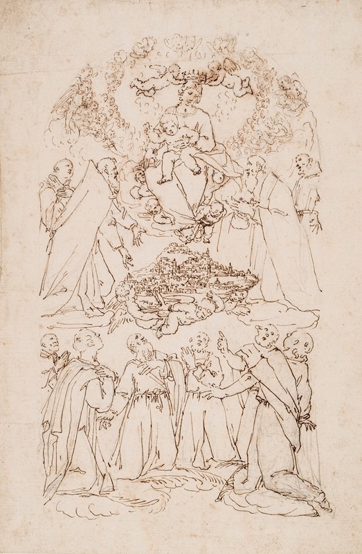 Giovanni de' Vecchi | Preparatory drawing for an altarpiece | MutualArt