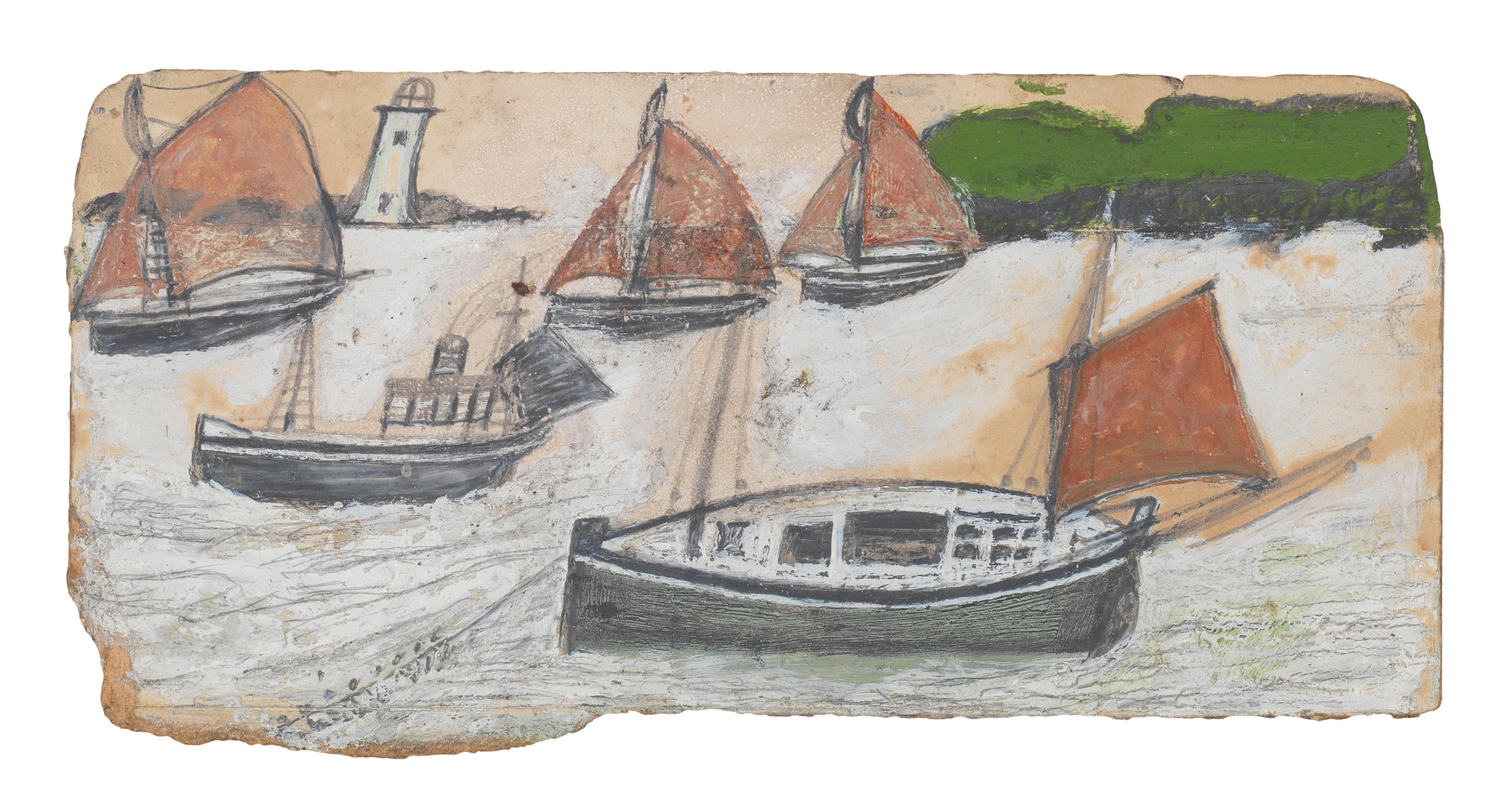 Alfred Wallis | Boats with Rust Sails | MutualArt