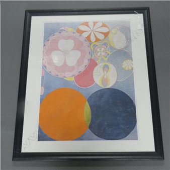 Hilma af Klint | Abstract Composition (gold floral with green spiral ...